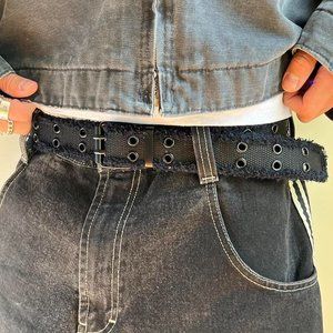 Accessories | 200s Round Studded Fur Frayed Black Grunge Belt | Poshmark